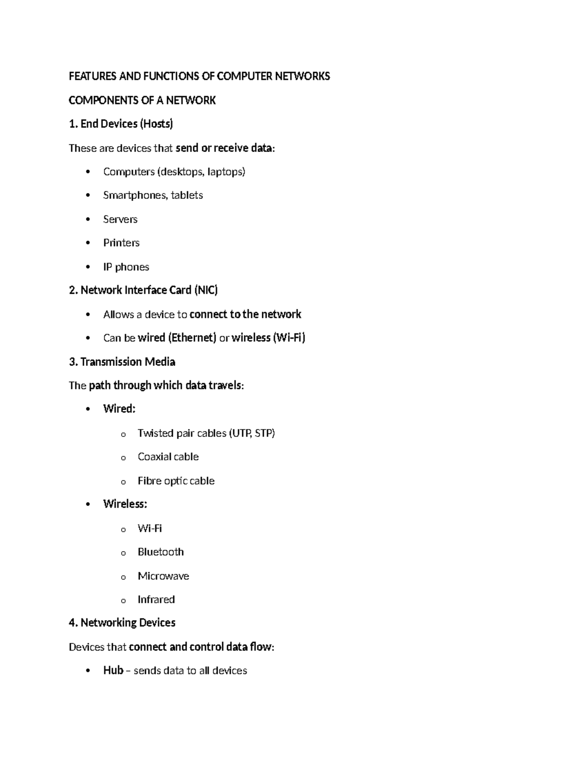 Networking 2: Features & Functions of Computer Networks Components ...