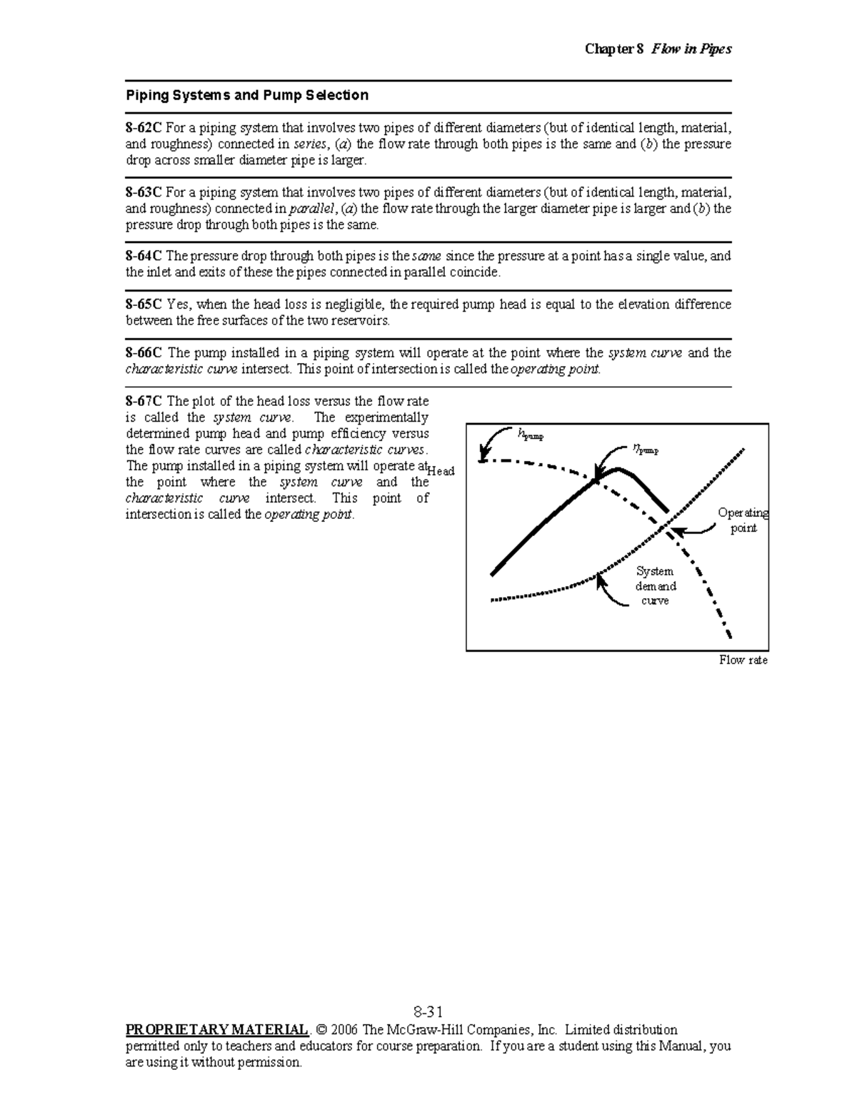 FM Sol Chap08-062 - fluid mechanics solutions - Chapter 8 Flow in Pipes ...