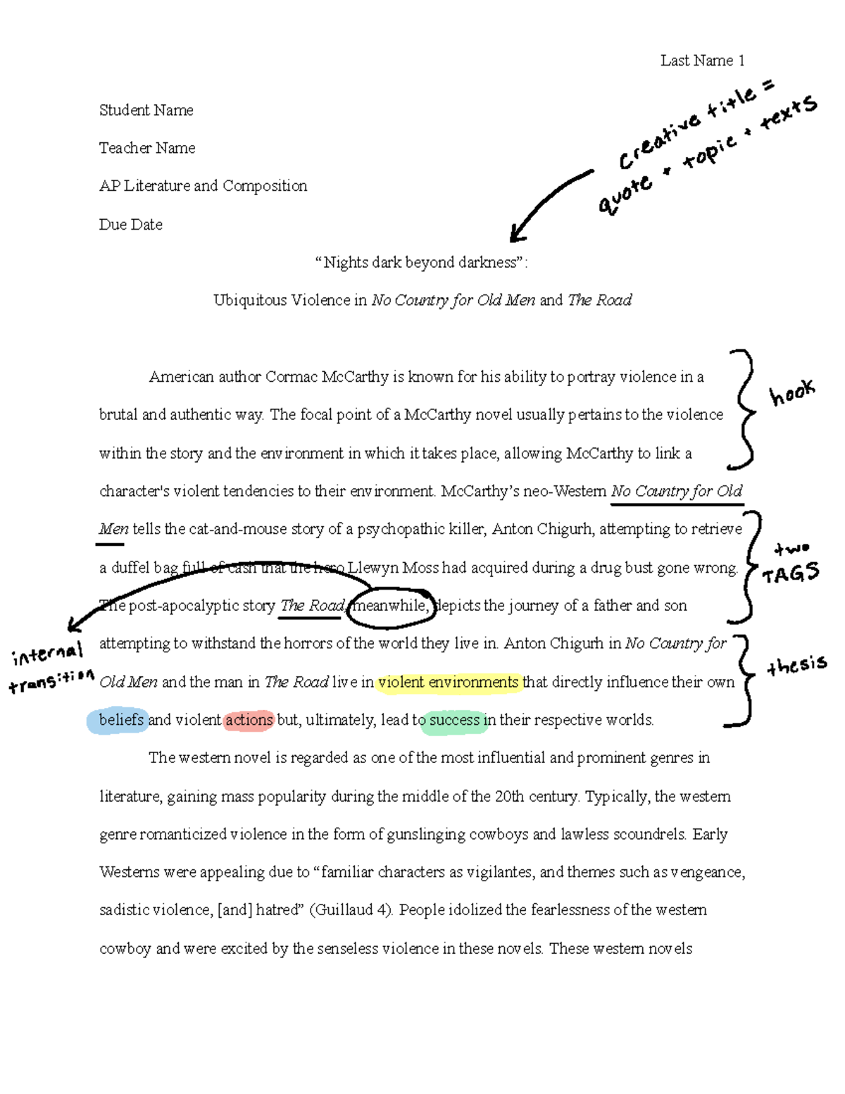 6. LRP Sample Final Paper Annotated - Student Name Teacher Name AP ...