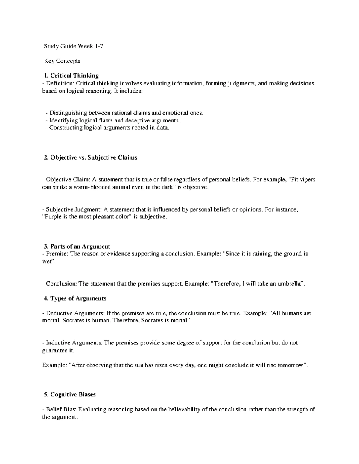 Critical Thinking Notes - Critical Thinking Notes: Definition: Thinking ...