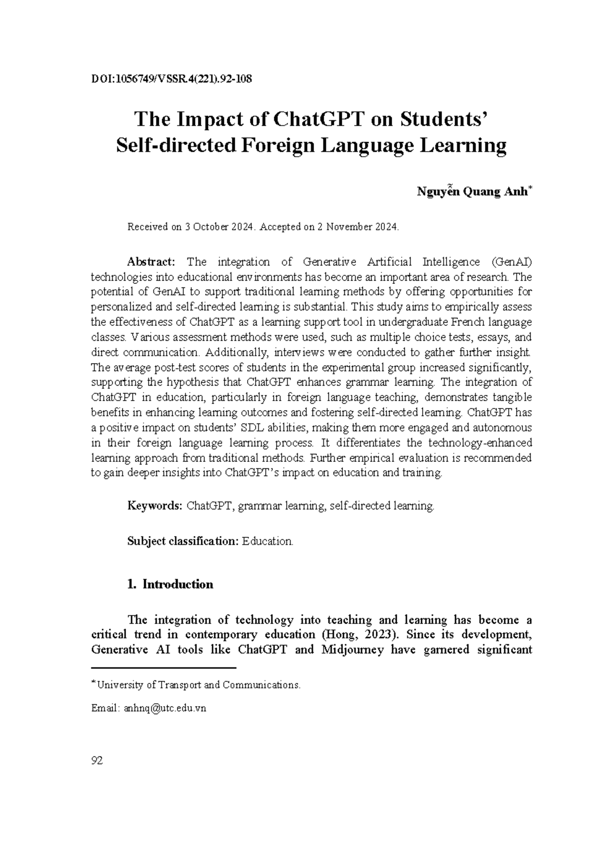 The Impact of ChatGPT on French Language Learning: A Study (EDU 2024 ...