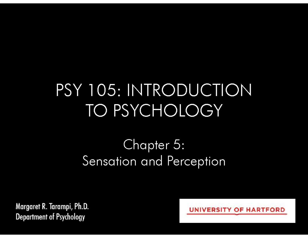 PSY 105: Chapter 5 - Sensation and Perception Overview - PSY 105: INTRODUCTION TO PSYCHOLOGY ...