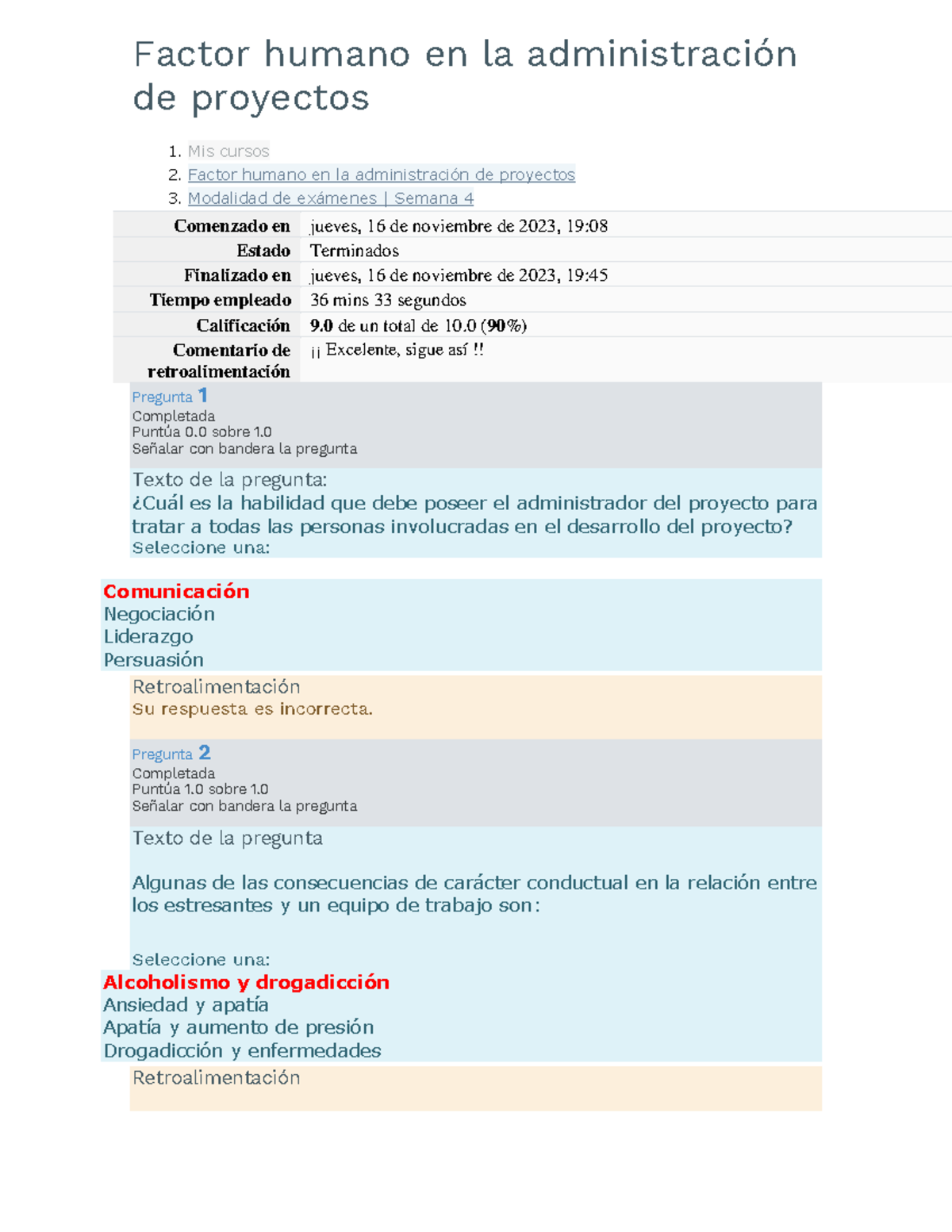 Factor Humano en la Administración de Proyectos - Sem 4 Docs - Studocu