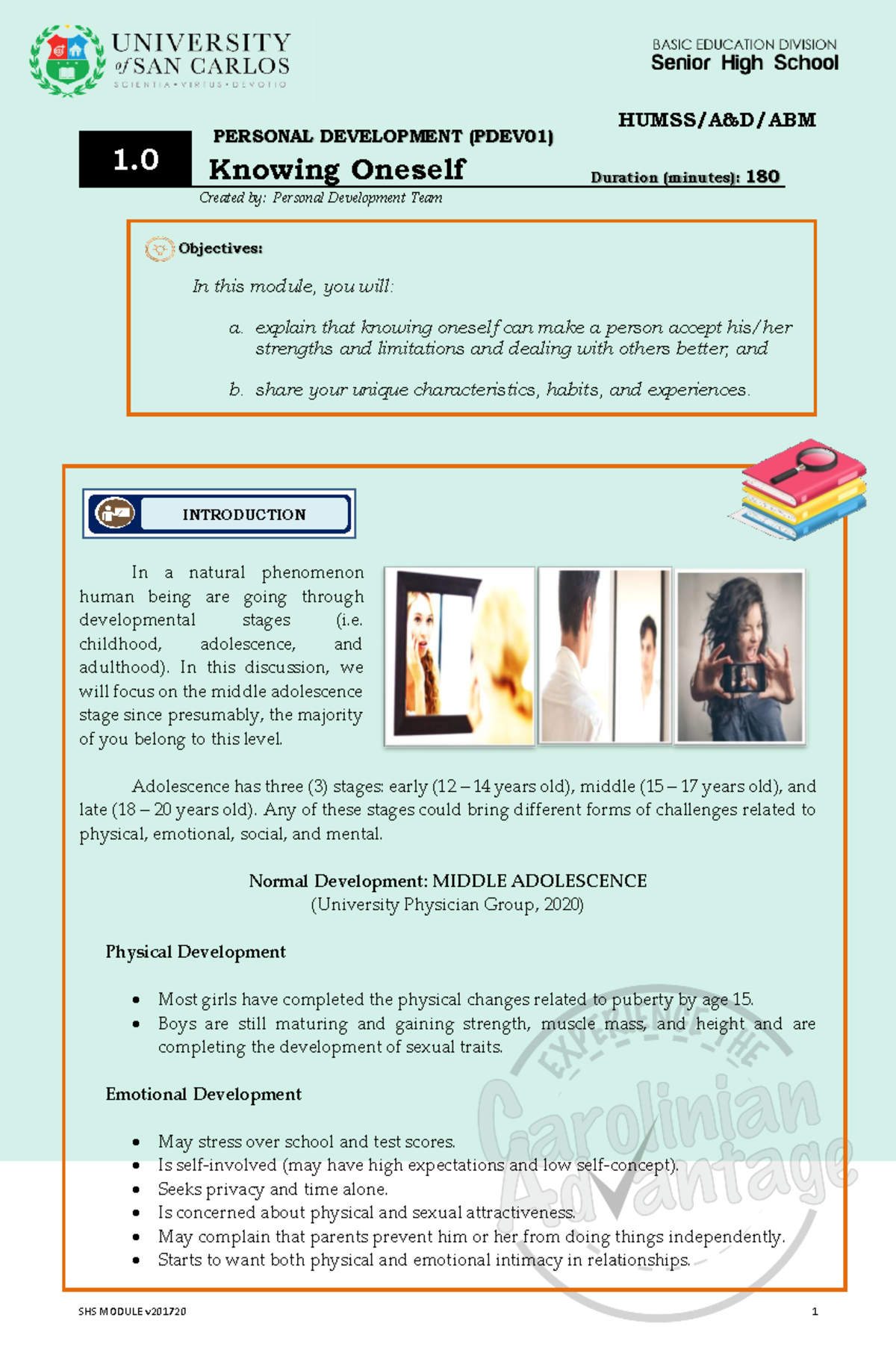 PDEV 01 Module 1: Understanding Middle Adolescence Development - Studocu