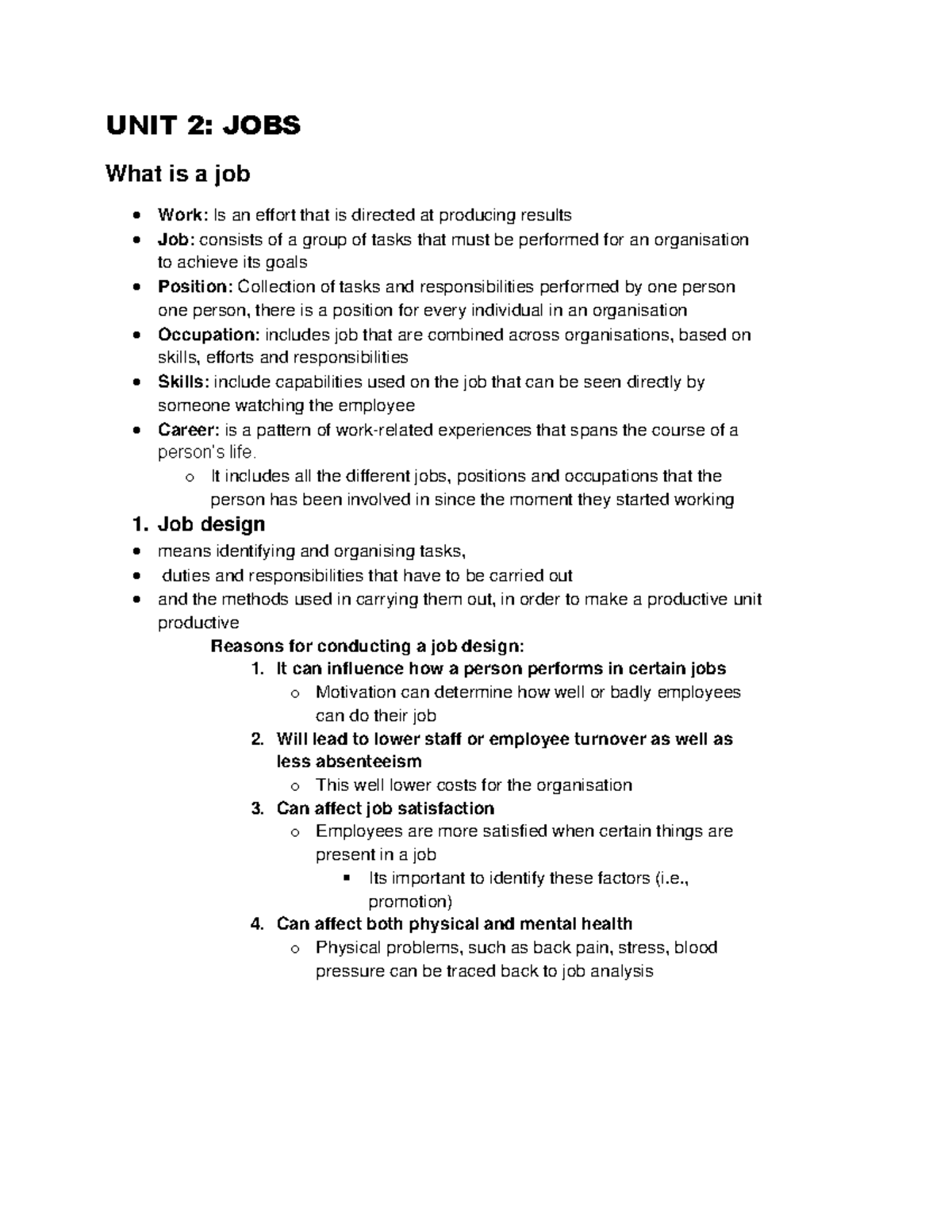 EHRM1514-Unit 2 - Unit 2 notes for Introduction to Human Resource ...