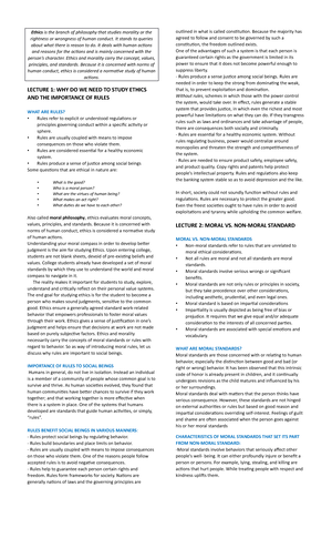 Handout 2 - Moral and Non moral - Moral Standards versus Non-moral ...