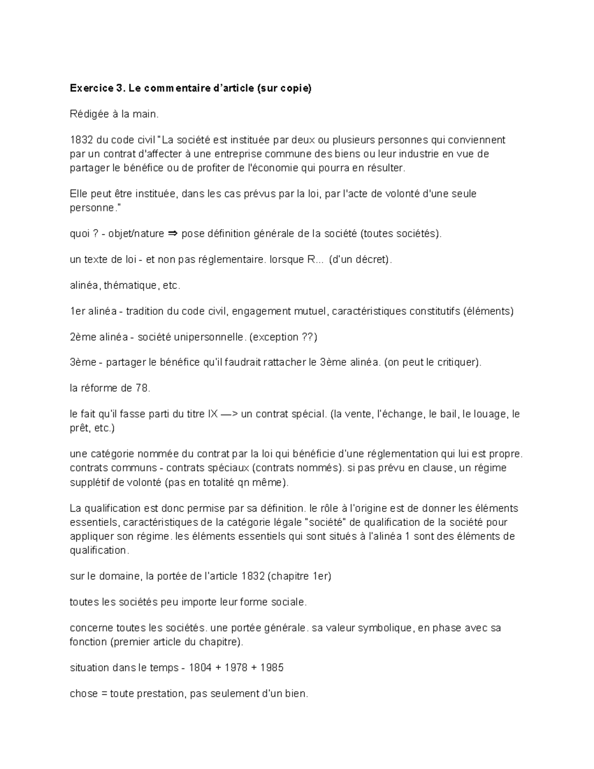 Commentaire sur l'Article 1832 du Code Civil: Analyse et Évolutions ...