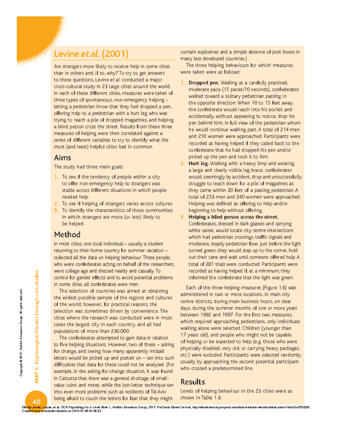 OCR Psychology A Level: Levine et al. - Social Help Across Cultures ...