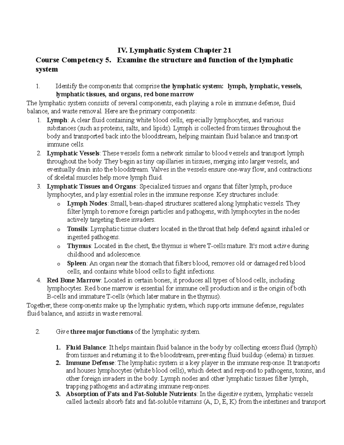 BIO151 Lymphatic System & Immunity Overview: Chapter 21 Insights - Studocu