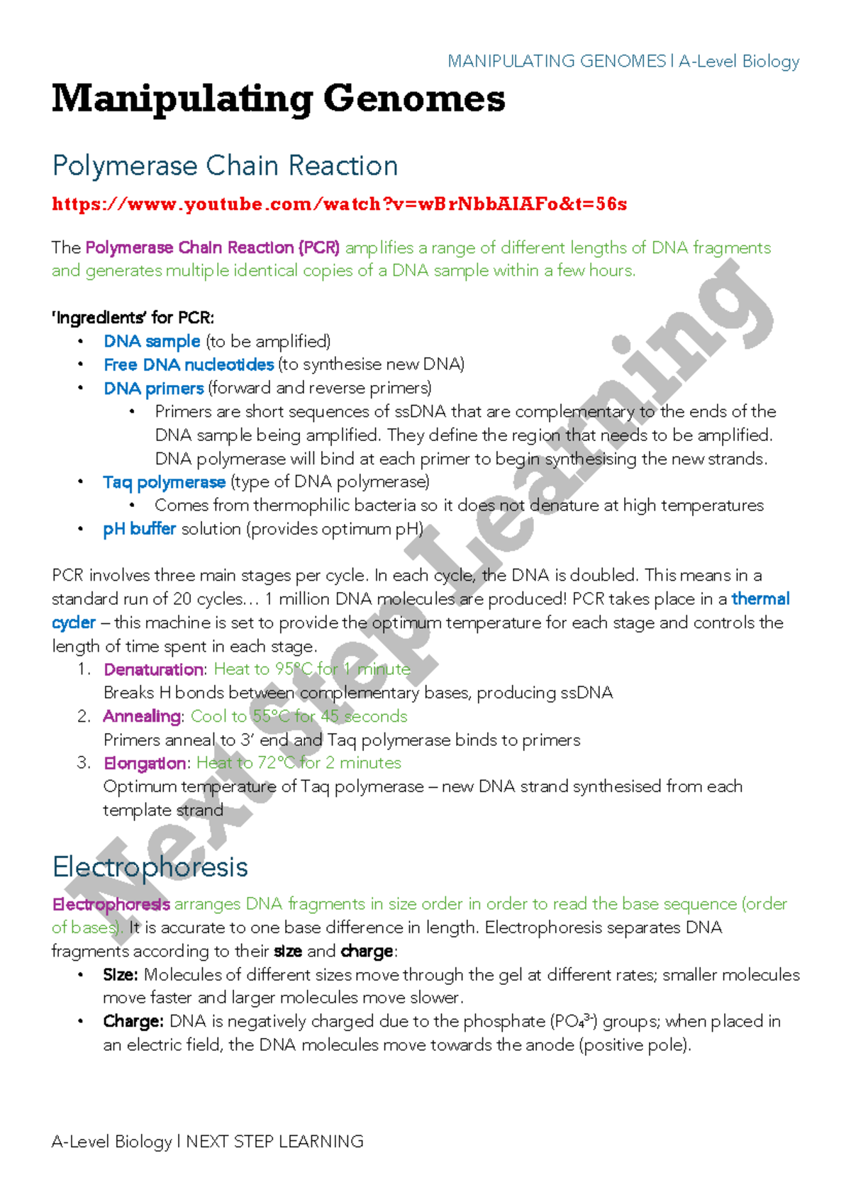 Biology 101: Summary of Manipulating Genomes Techniques and ...