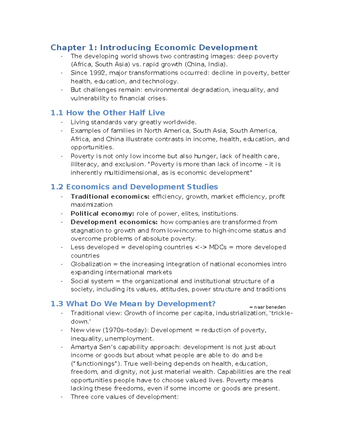 Summary of Chapter 1: Economic Development Insights (ECO 101) - Studocu