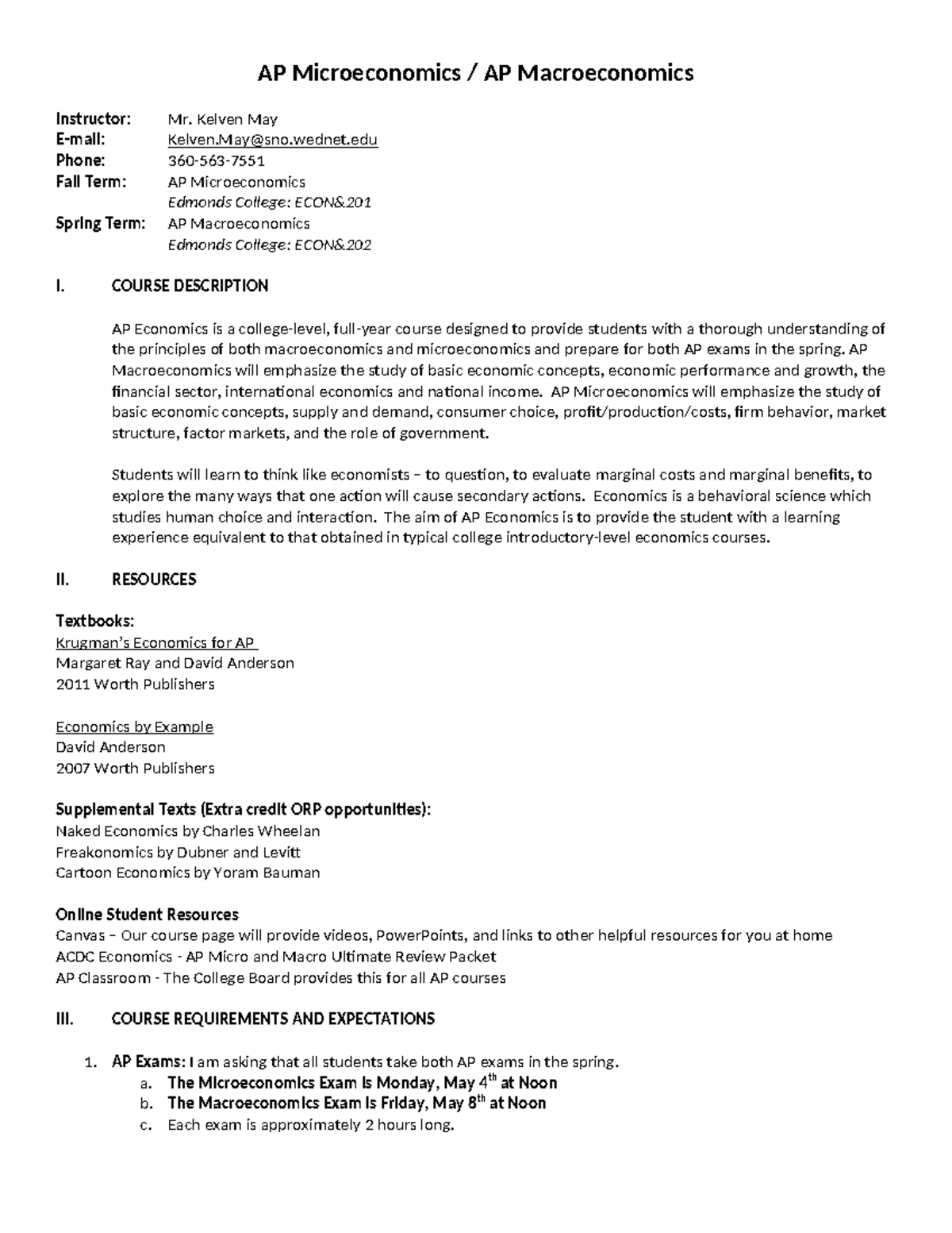 AP Econ Syllabus 2025-26: Micro & Macro Overview - Studocu