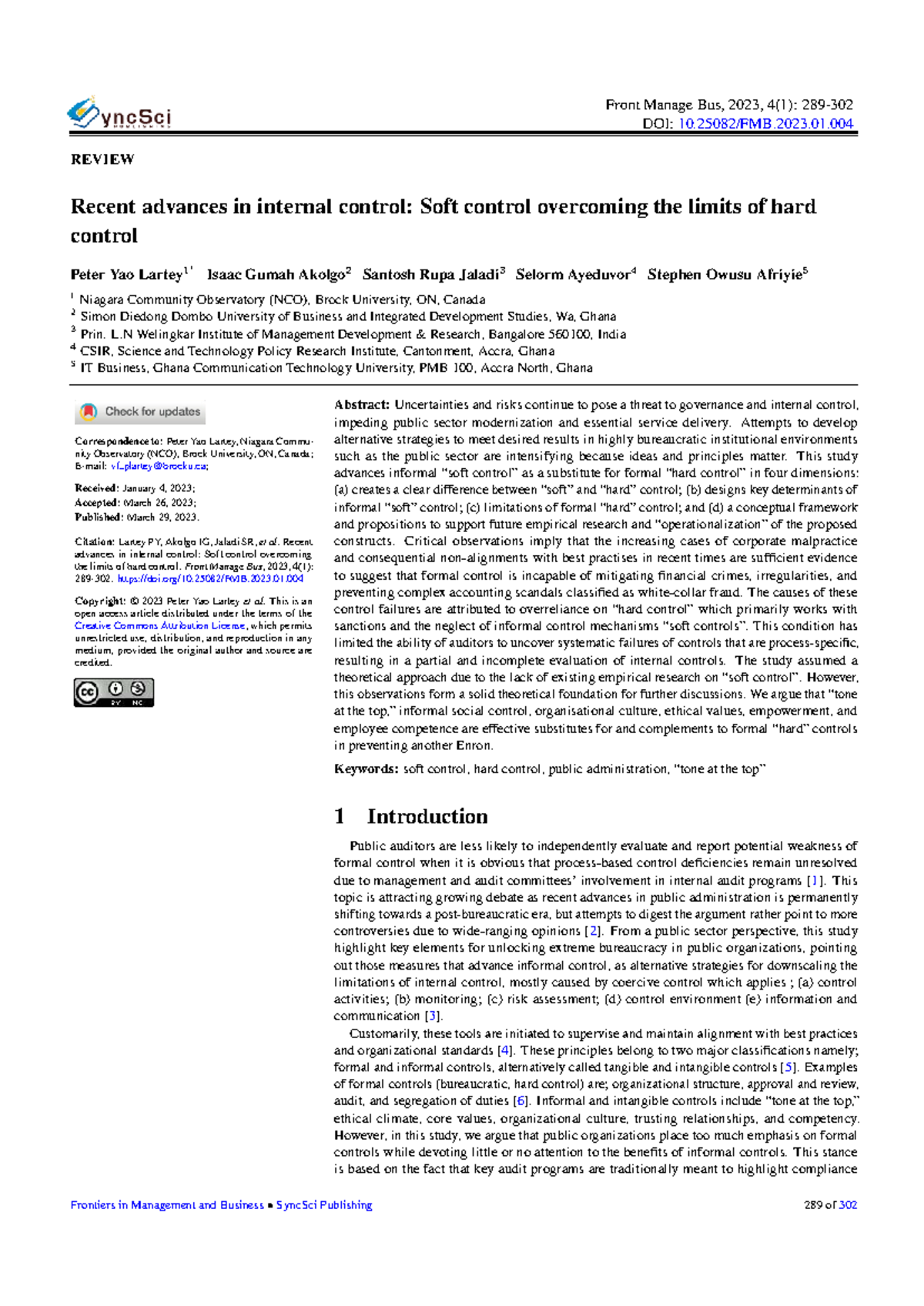 Recent Advances in Internal Control: Soft vs. Hard Control Strategies ...