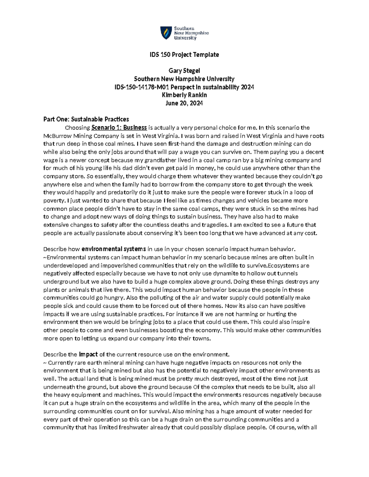 IDS 150 Final Exam Project: Sustainable Mining Practices Analysis - Studocu