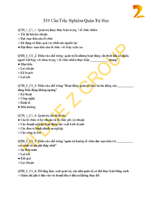 Ôn tập quản trị học ... - 640 câu Tr ắ c nghi ệ m Qu ả n tr ị h ọ c theo ch ươ ng ( có đáp án ...