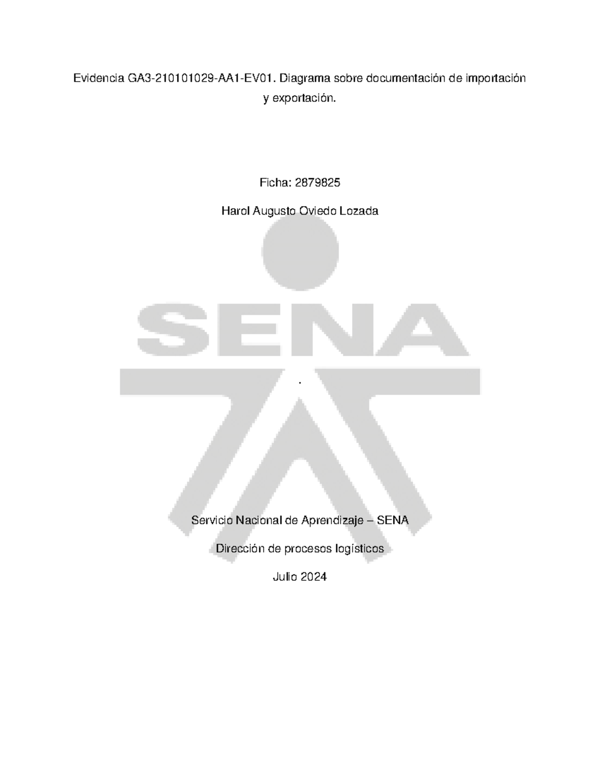 Evidencia GA3-210101029-AA1-EV01. Diagrama sobre documentación de importación y exportación 2 ...