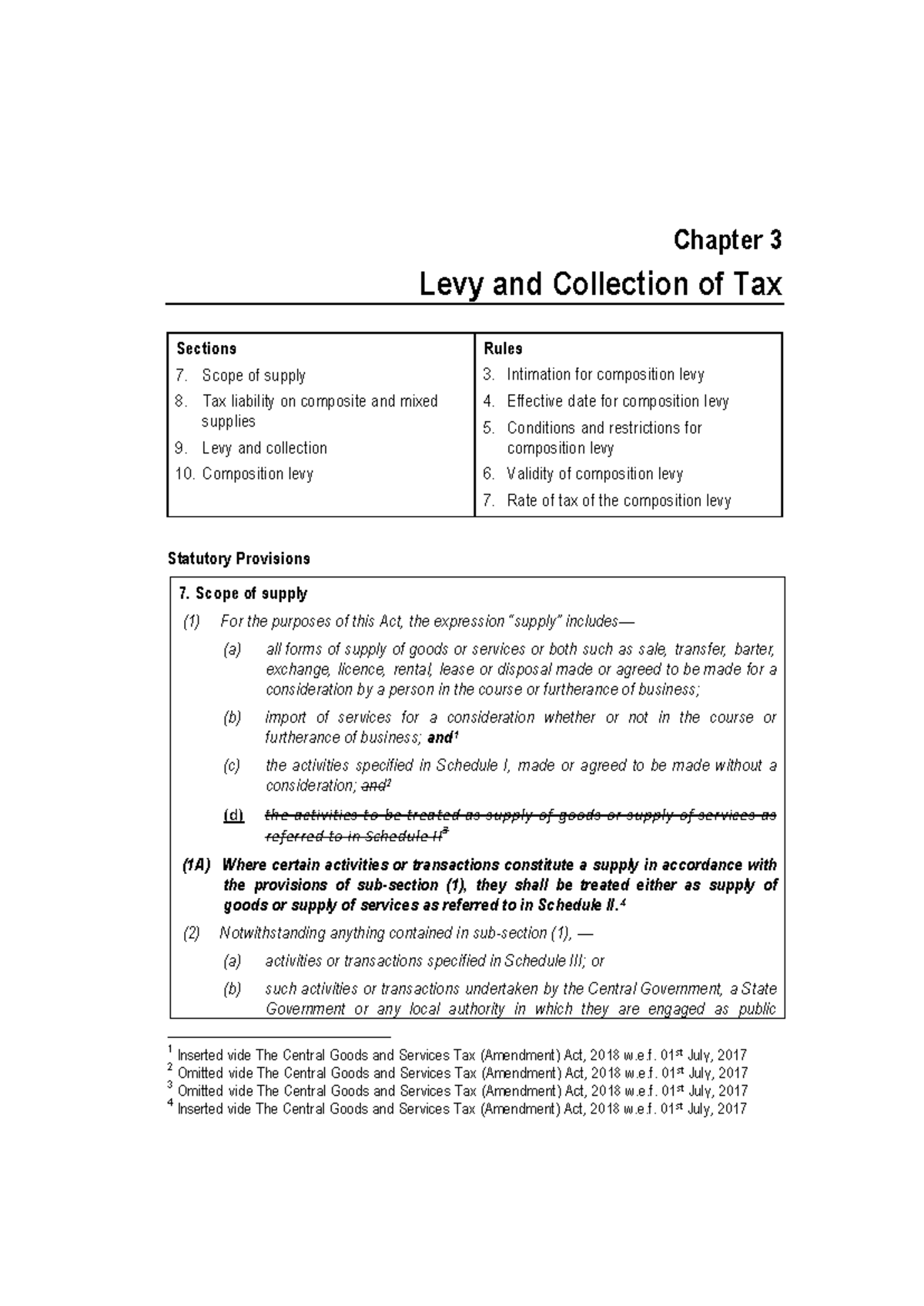 Chapter 3: Levy and Collection of Tax - Overview of GST Provisions ...