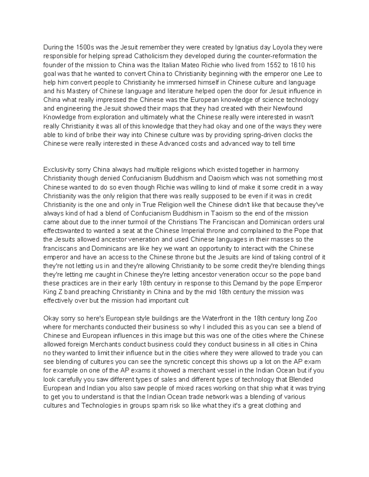 Chapter 14 Notes - Jesuit Missions in China and Japan (HIST 101) - Studocu