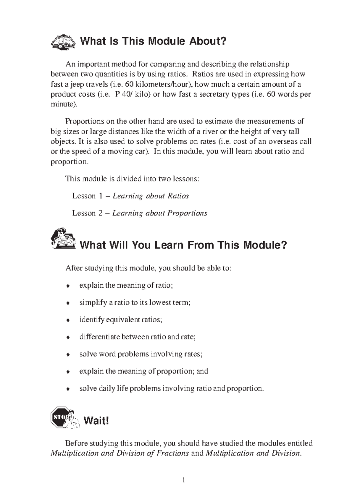 Ratio and Proportion Module: Concepts and Applications in Math - Studocu