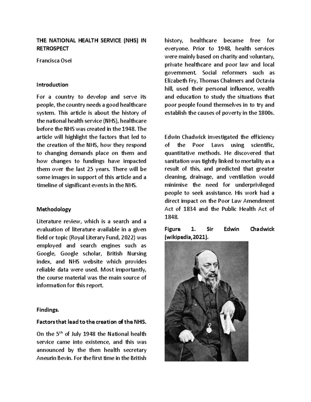 Journal article (History of the NHS) - THE NATIONAL HEALTH SERVICE (NHS ...