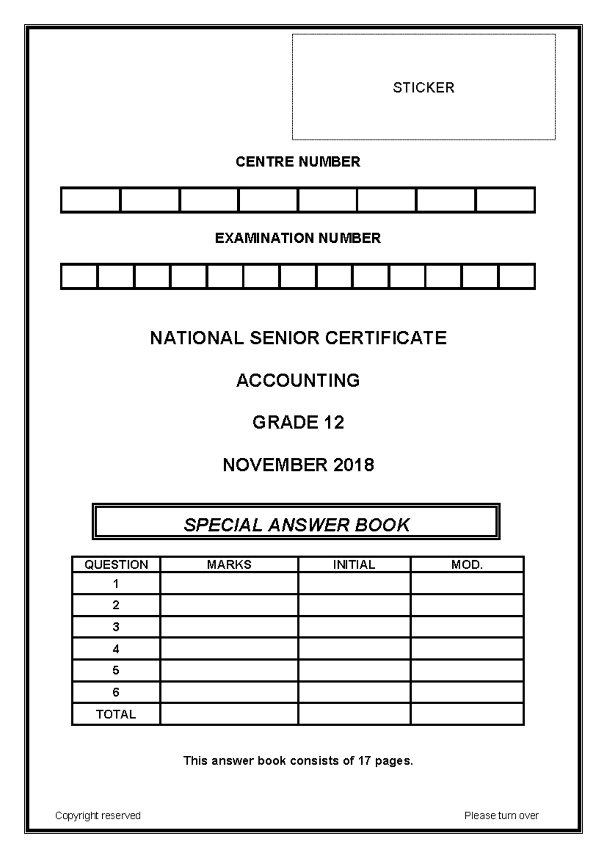 Accounting 2 NSC Nov 2018 Answer Book for Grade 12 Exam - Studocu
