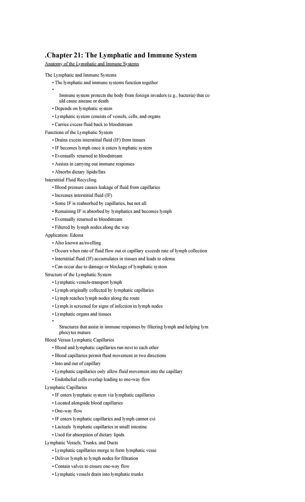 Chapter 21: Anatomy and Functions of the Lymphatic and Immune System ...