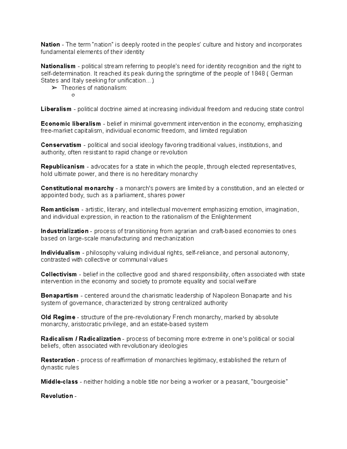 Nationalism and Key Concepts: Definitions and Theories (HIST 101) - Studocu