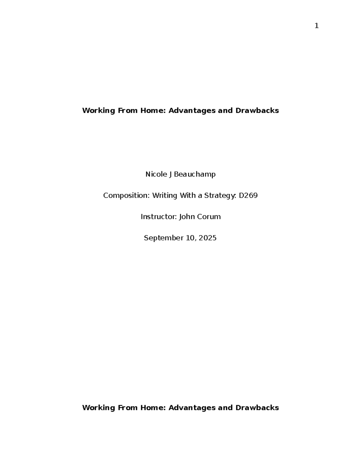 D269: Working From Home - Pros and Cons Analysis - Studocu