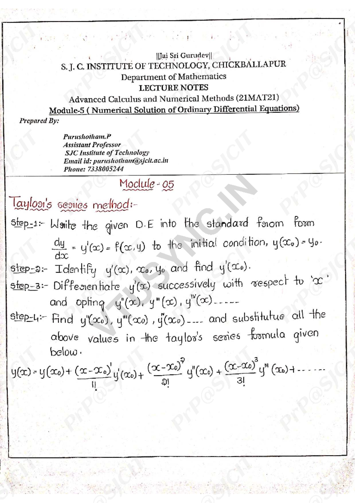 M 5 - Numerical Methods 2 Study Notes - Studocu