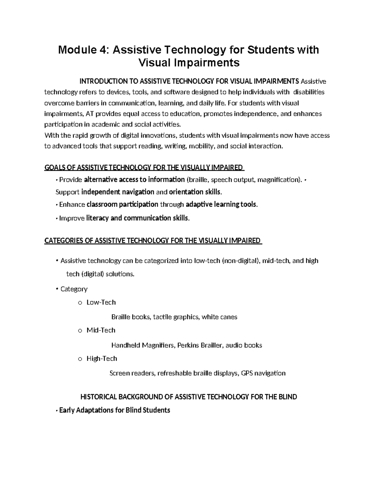 Module 4: Assistive Technology for Students with Visual Impairments ...