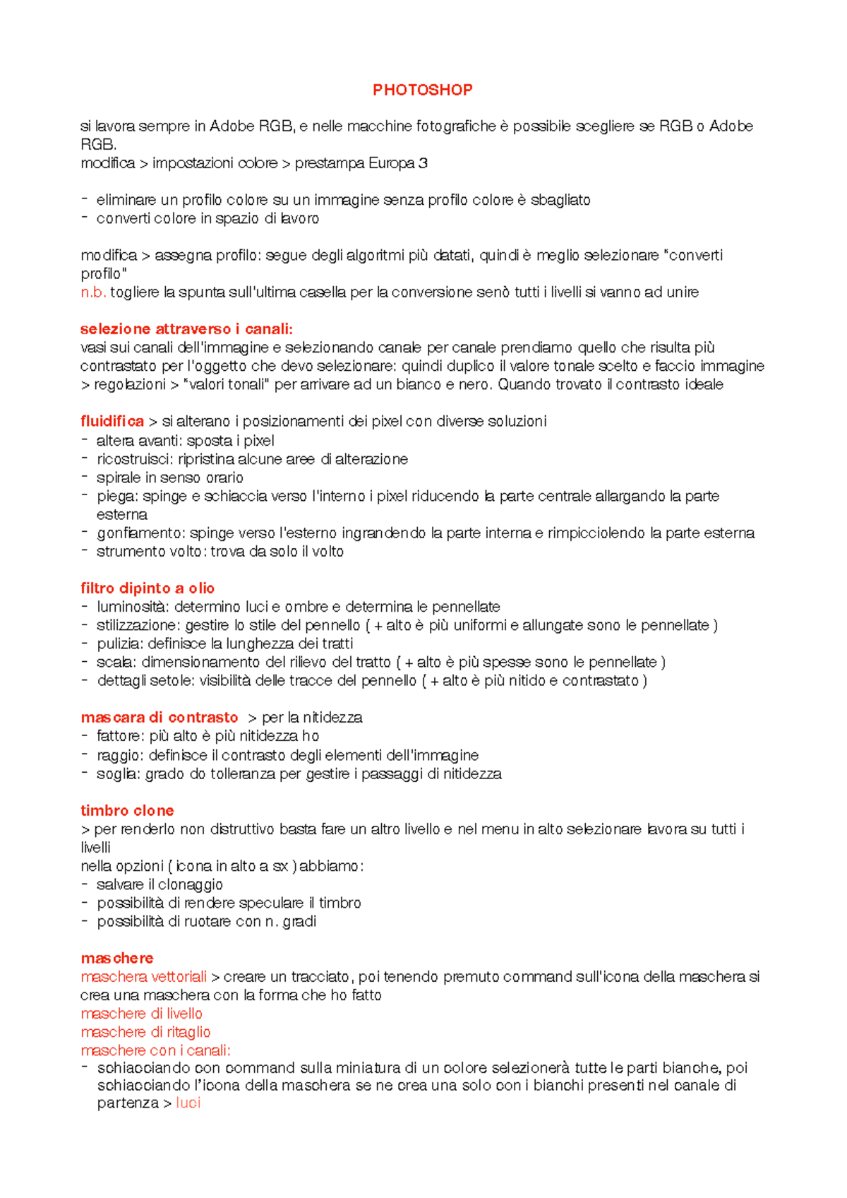 Photoshop - Appunti di Lezione e Esercitazioni (Corso di Design) - Studocu