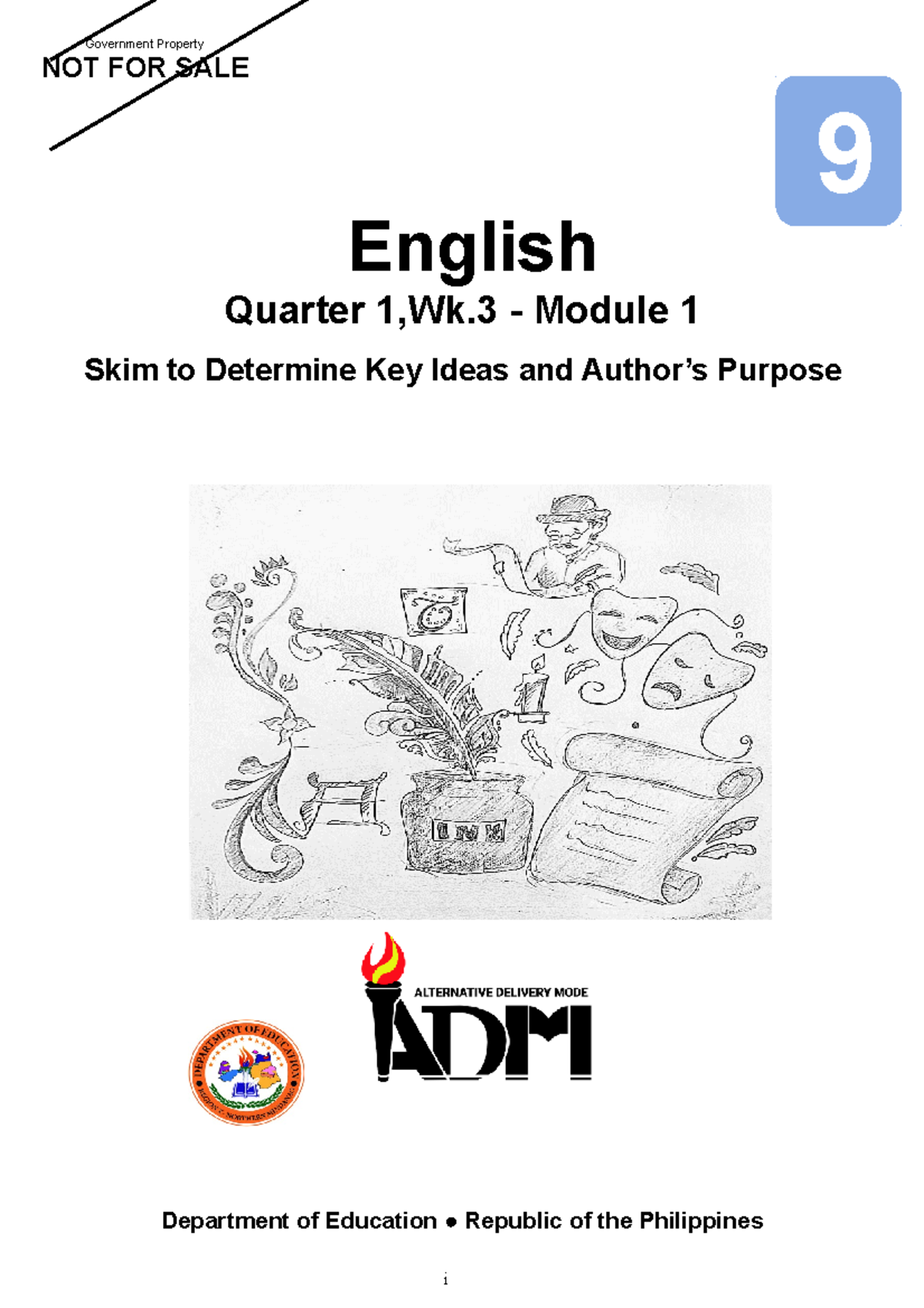 English 9 q1 mod1 Skim-to-determine-key-ideas-and-authors-purpose v3 ...