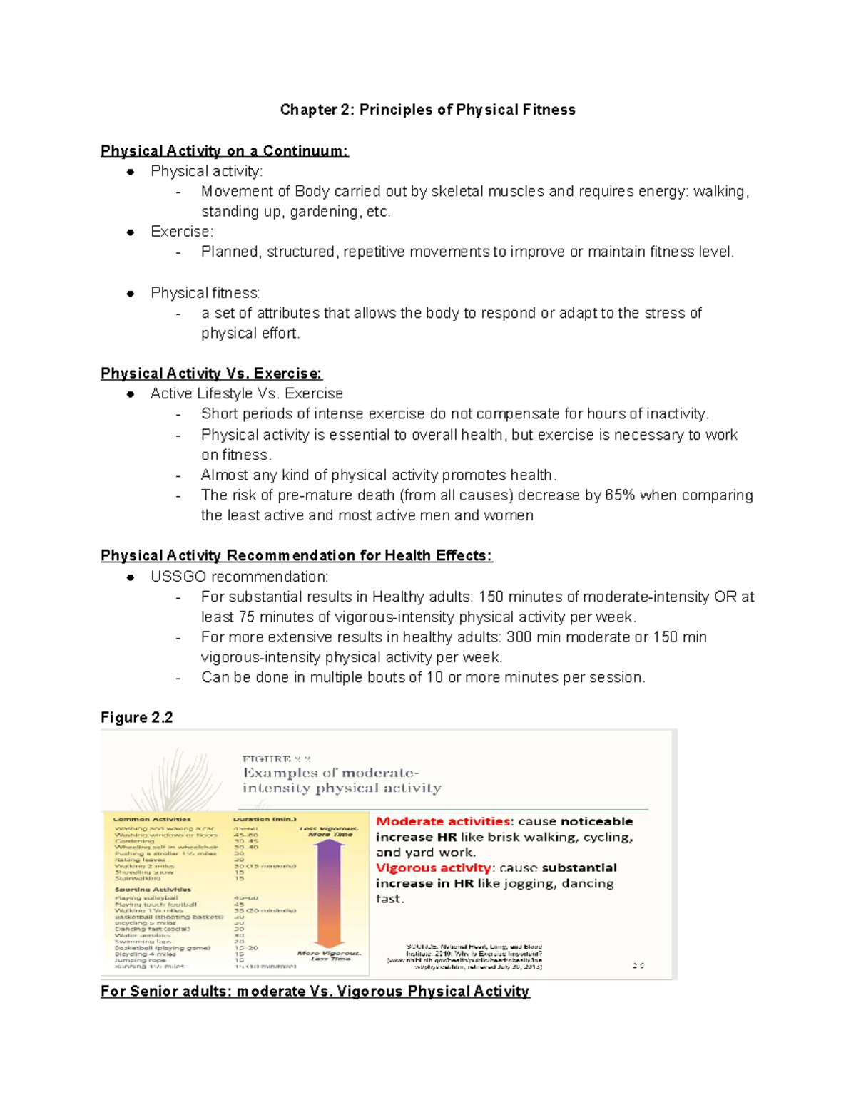 Chapter 2: Principles of Physical Fitness - Chapter 2: Principles of ...