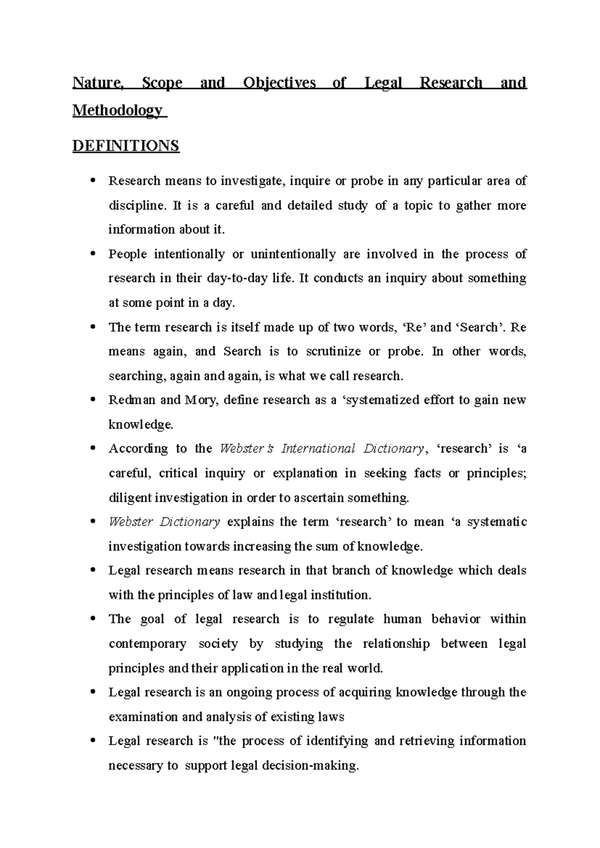 Legal Research Methodology: Nature, Scope, and Objectives Analysis ...