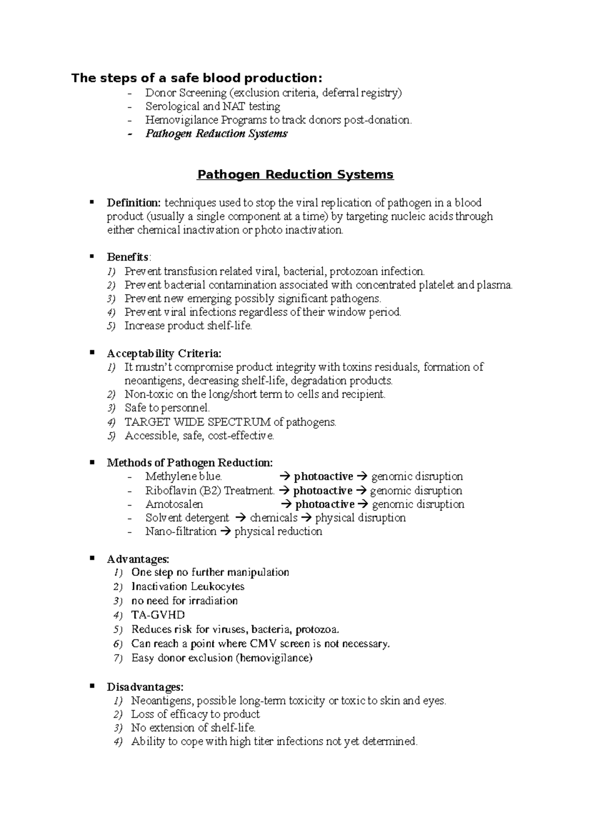 Pathogen Reduction Systems - The steps of a safe blood production ...