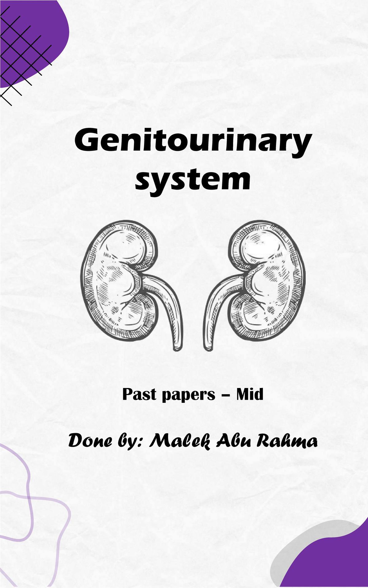 UGS-P Physiology Lecture: Renal System Past Paper Questions and Answers ...
