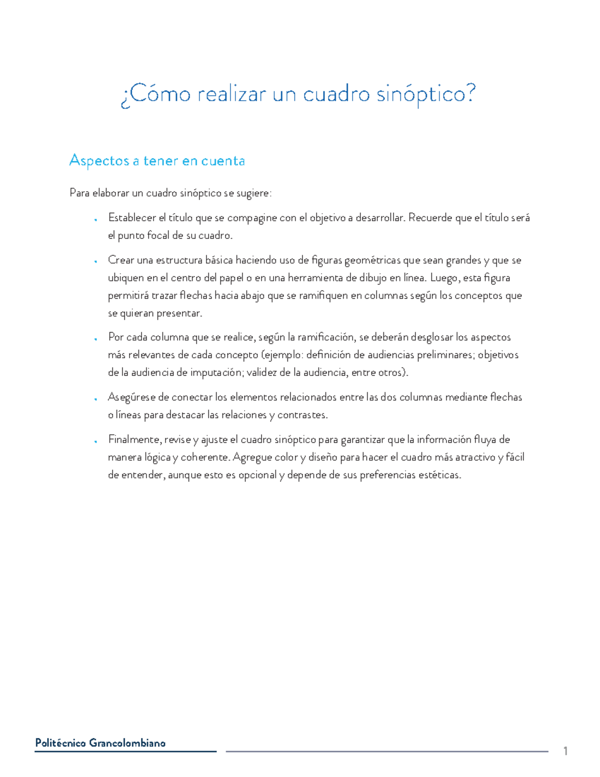 Cómo Elaborar un Cuadro Sinóptico: Aspectos Clave - Politécnico ...