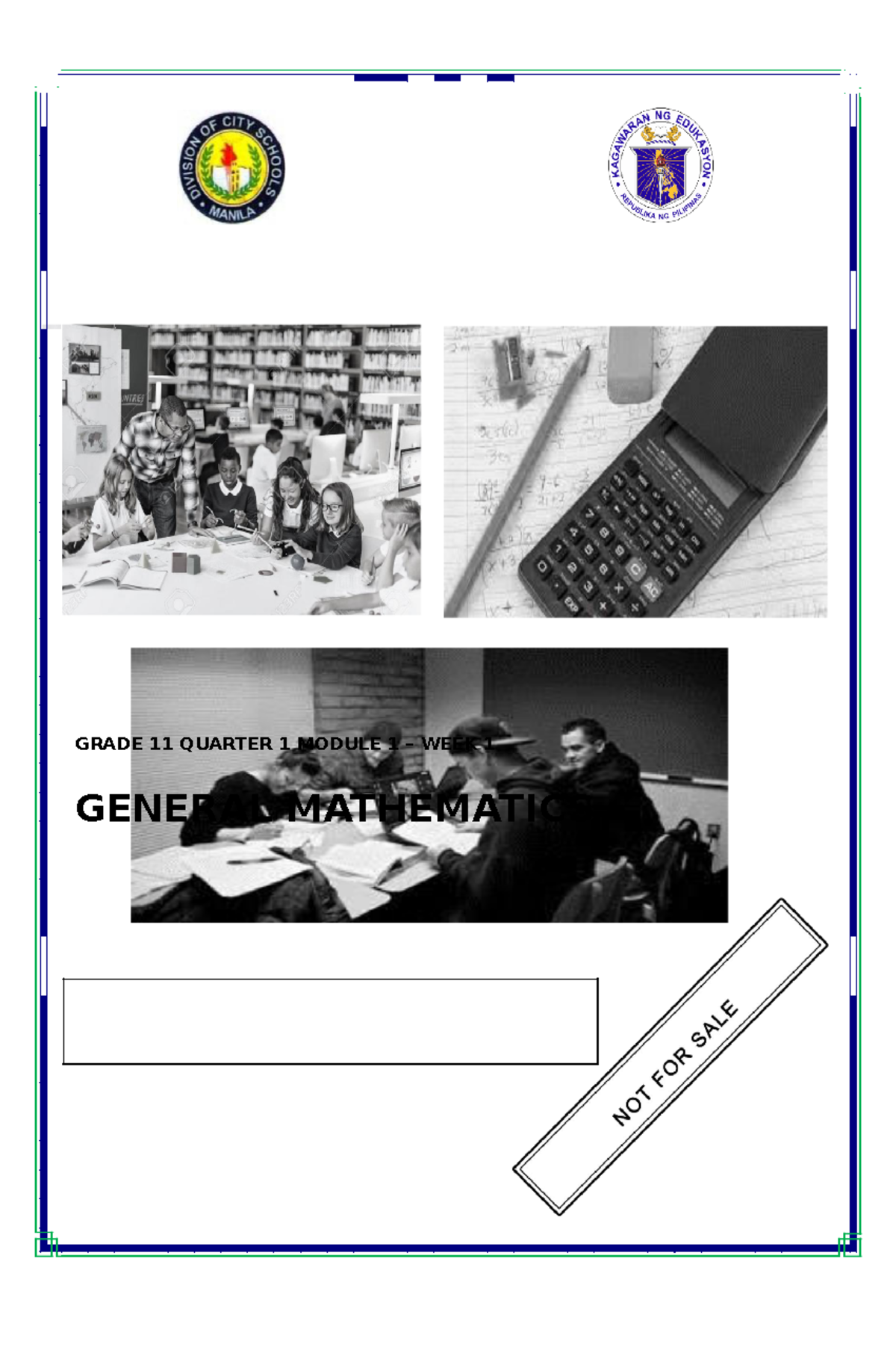 Genmath 11 Q1 Week 1 - Functions and Evaluating Functions Module - Studocu