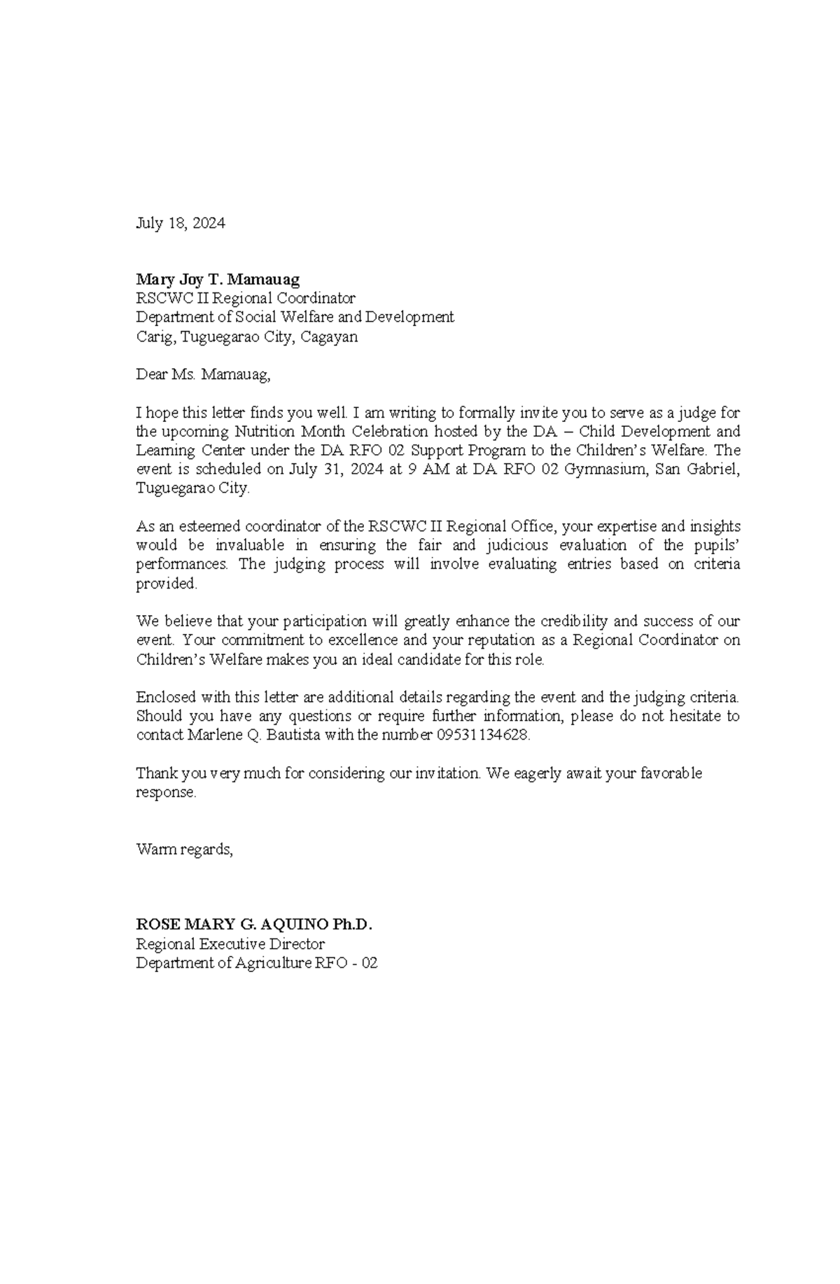 Nutrition Month Celebration Invitation - July 31, 2024 - Studocu