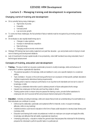 [Solved] Personnel training n5 notes - Human Resource Management ...