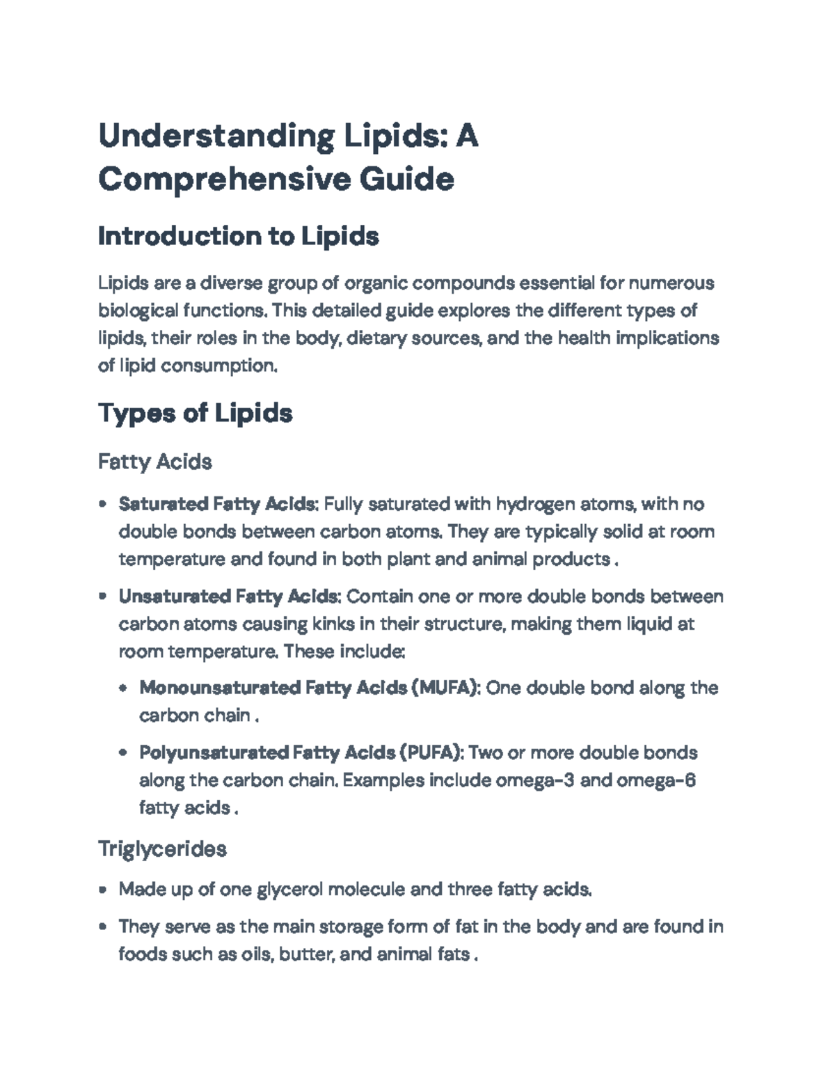 Understanding Lipids: Types, Functions, and Health Implications ...