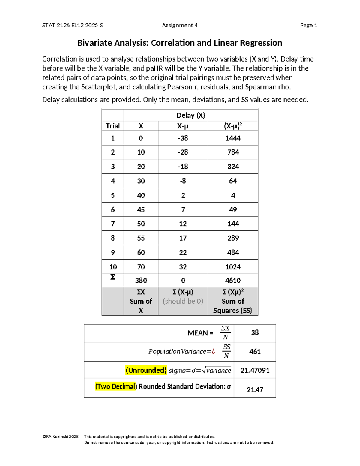 STAT 2126 EL12 2025 S Assignment 4: Bivariate Analysis & Regression ...