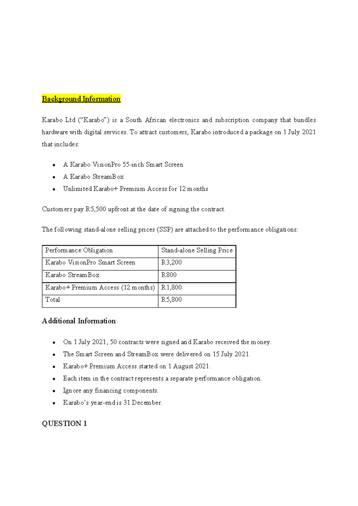 Revenue Recognition Case Study - ACC 2026 - Studocu