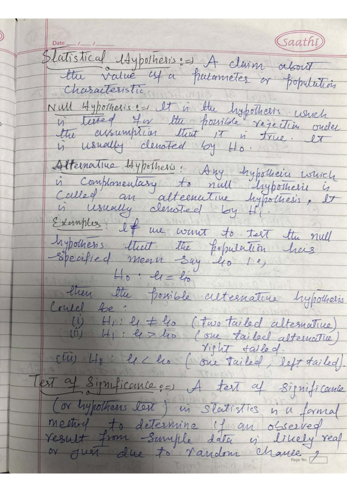 Mths Unit 6 - Hypothesis Testing and Statistical Analysis Notes - Studocu