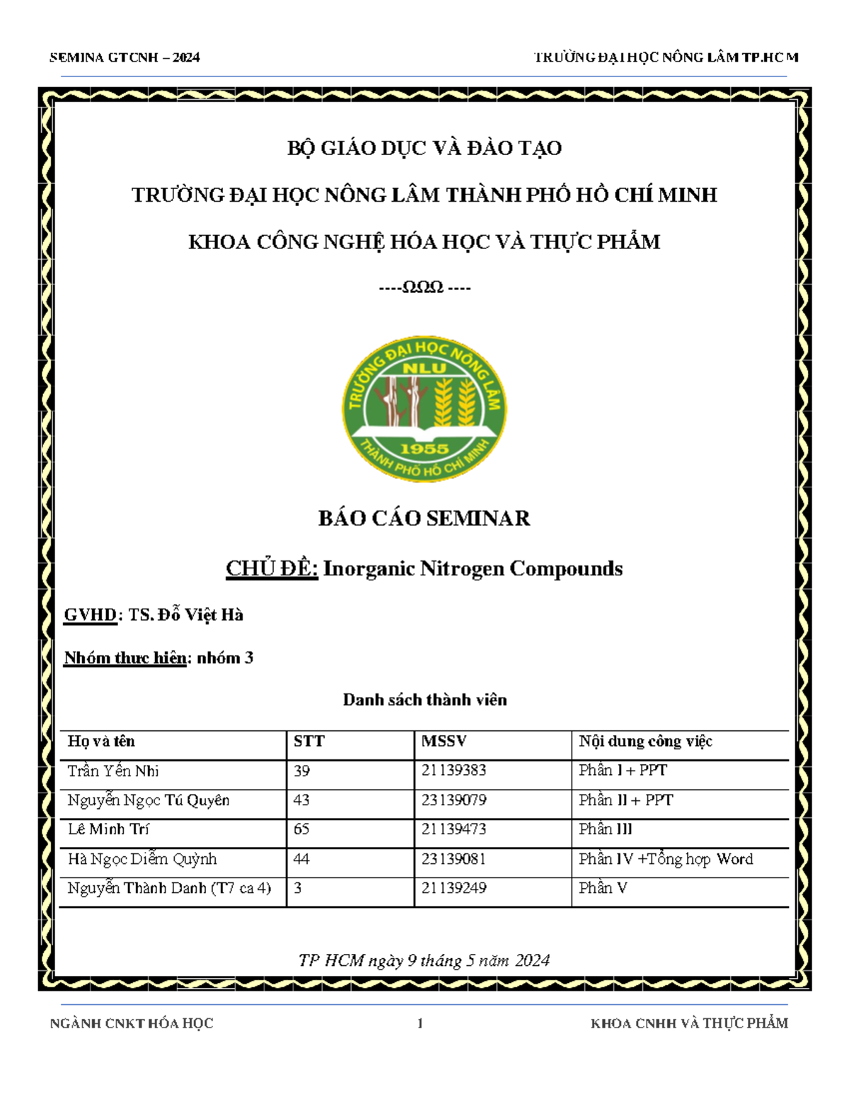 Inorganic Nitrogen Compounds (2) (1) - BỘ GIÁO DỤC VÀ ĐÀO TẠO TRƯỜNG ...