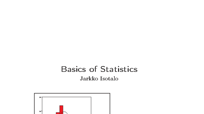 Basics of Statistics Lecture Notes (Course Code: STAT101) - Studocu