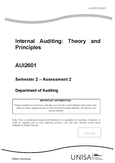 AUE2601 - Unisa - Auditing Theory and Practice - Studocu