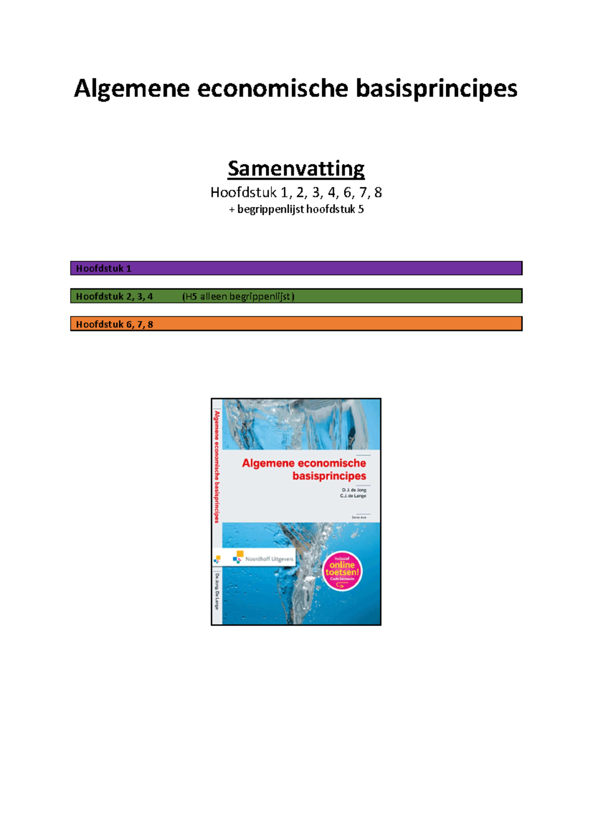 Samenvatting Algemene Economie - Warning: TT: undefined function: 32 Warning: TT: undefined ...