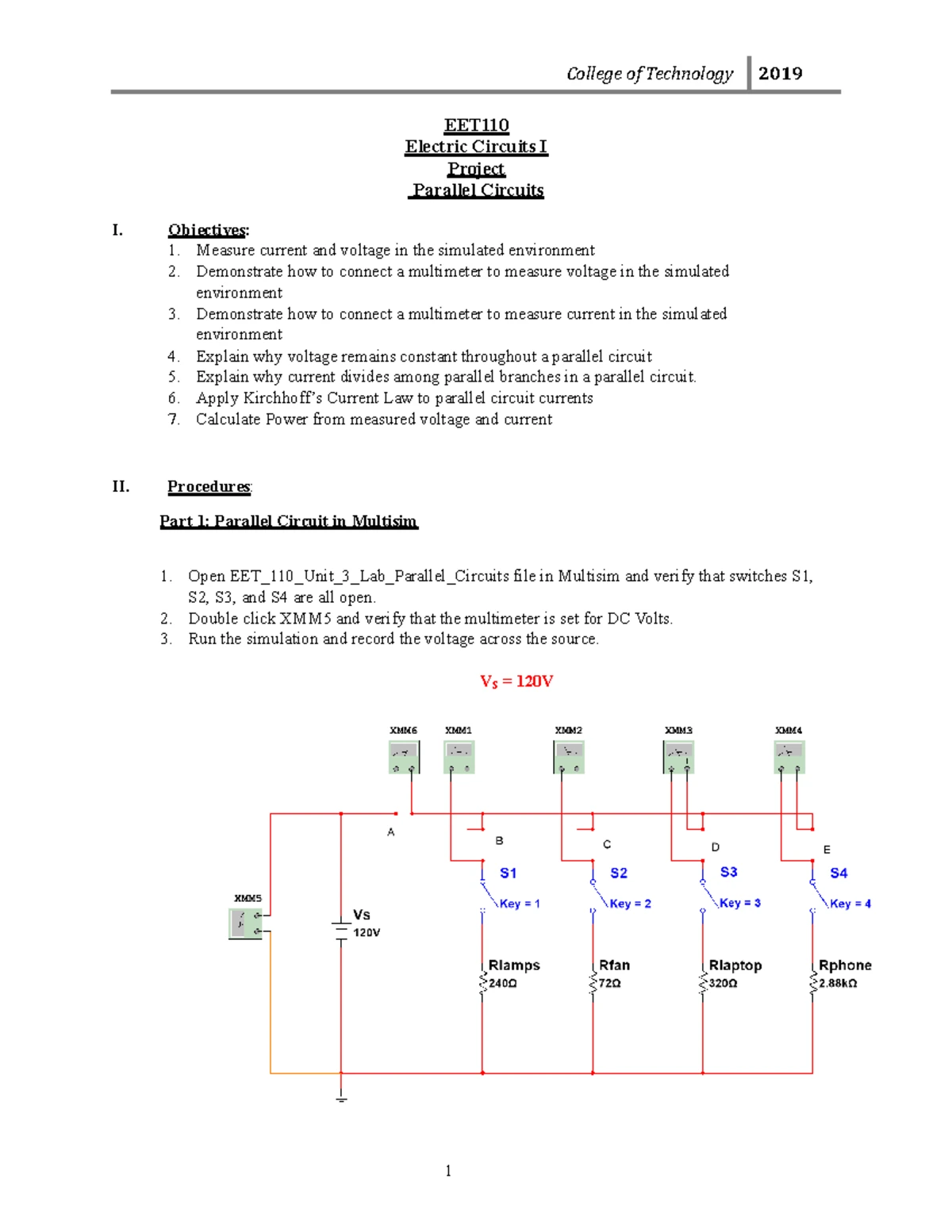 U2 Lab Report Series Circuits - EET110 Electric Circuits I Instructor ...