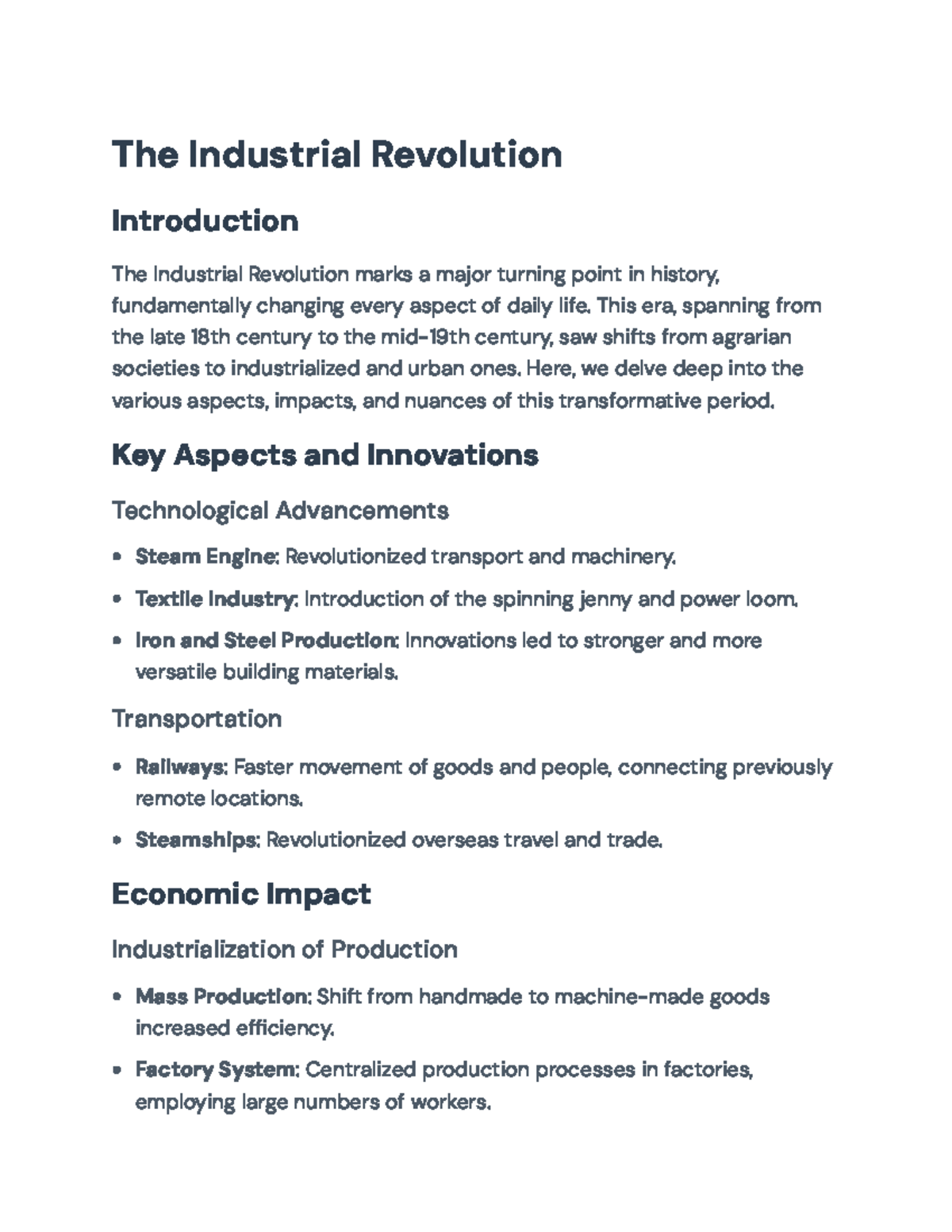 The Industrial Revolution: Key Changes and Impacts on Society - The ...